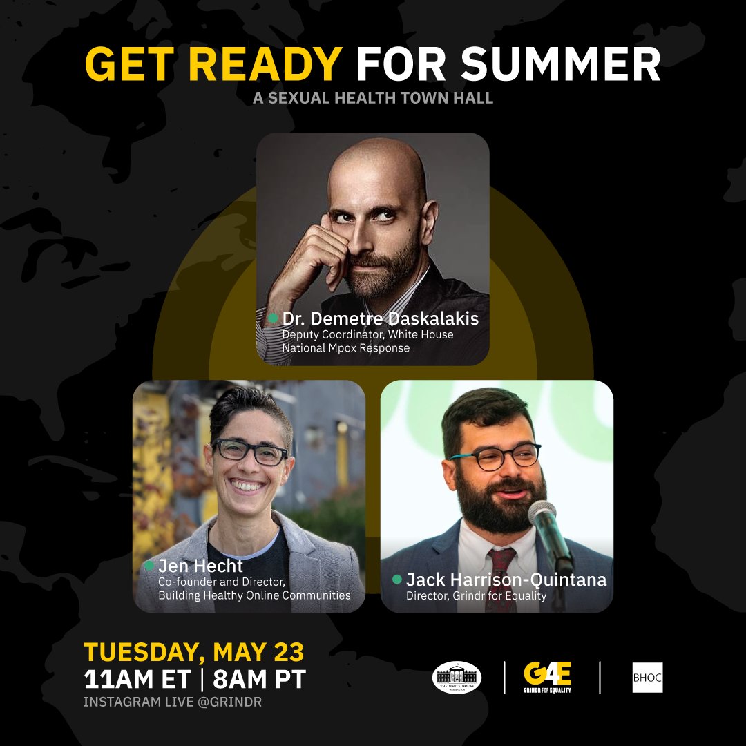 Grindr on Twitter: "we’re hosting a Sexual Health Town Hall w/ @dr_demetre of the @WhiteHouse ...
