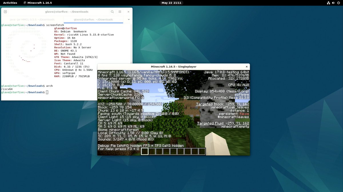 Glavo on Twitter: "#Minecraft Play minecraft on Debian RISC-V 64"