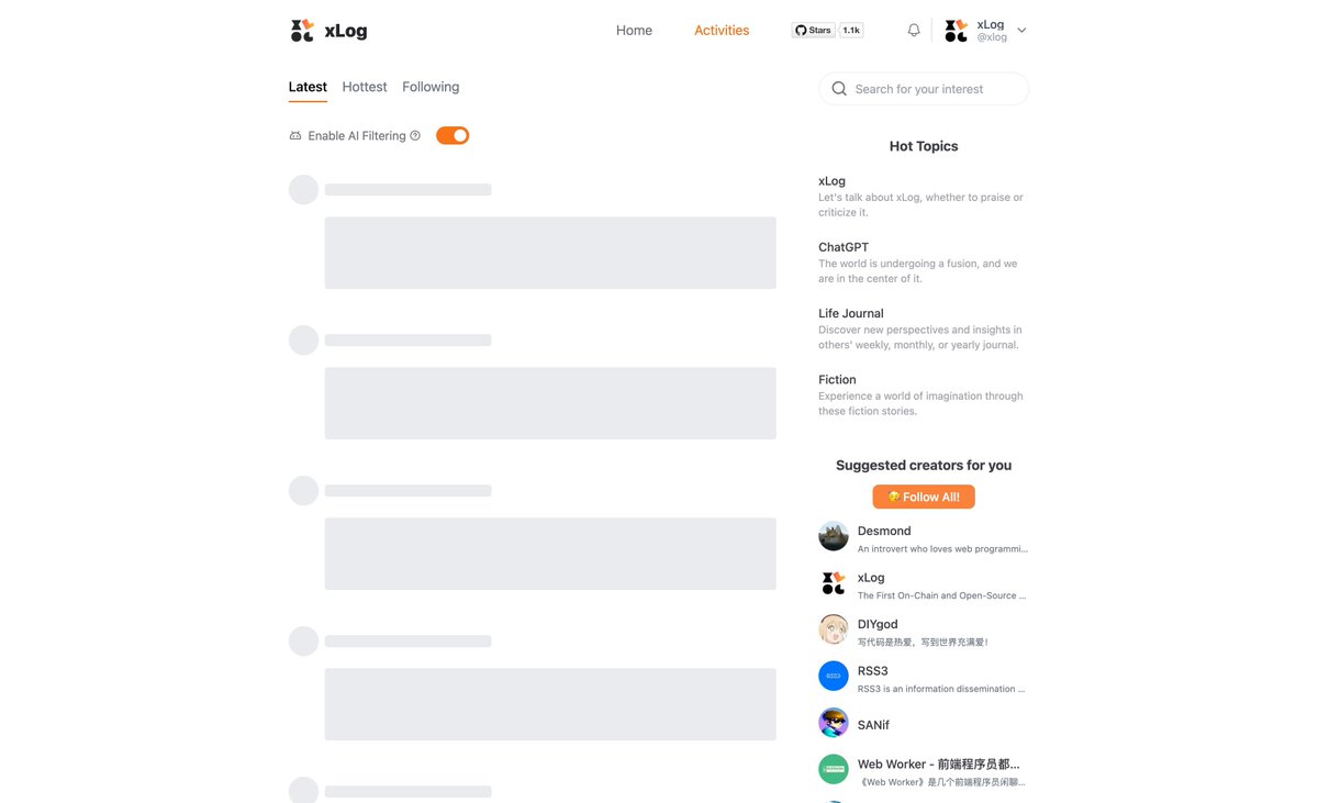 DIŸgöd ☀️ on Twitter: "xLog 本周工作：改进的动态页、侧边交互按钮、更多嵌入内容、新的编辑器按钮、 @xLogSpotlight 等，更多请看：https ...