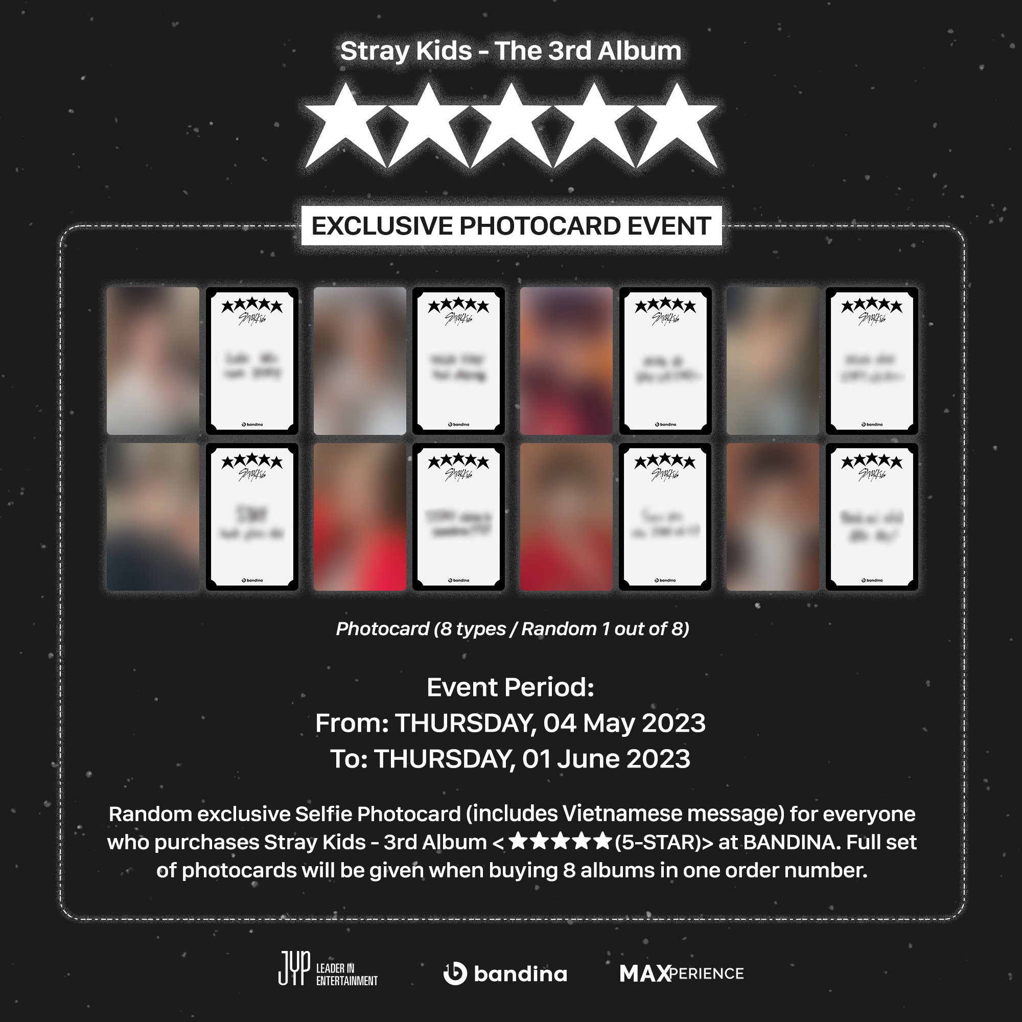 BANDINA on Twitter: "BANDINA X Stray Kids – THE 3RD ALBUM [★★★★★ (5-STAR)] PHOTOCARD EVENT ...