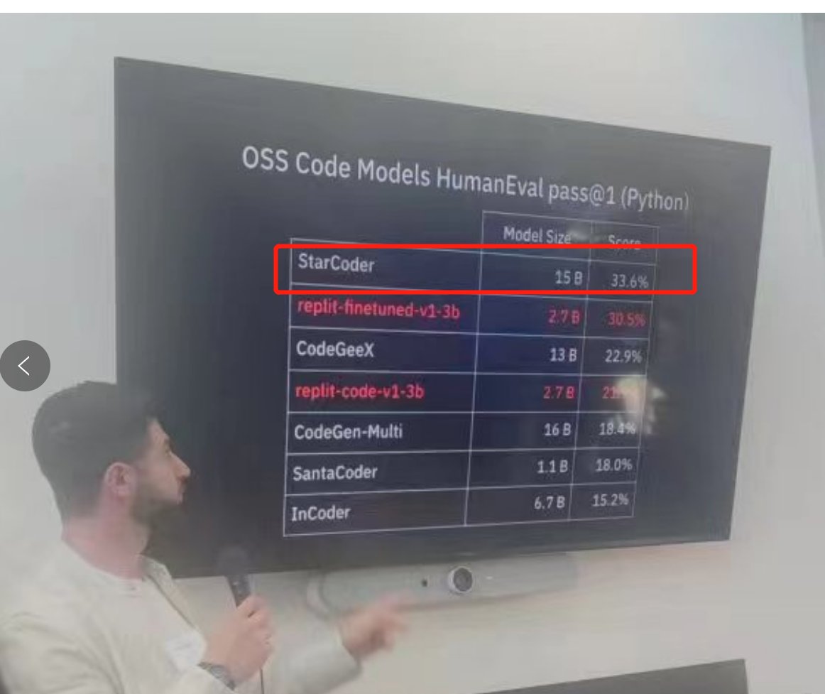今天去参加线下活动，听Replit的人分享，才知道有个巨牛逼的东西叫starcoder，居然估值1B独角兽Replit的最新finetune过的的评分都低于他 什么是starcoder ...