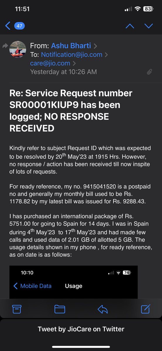ASHU BHARTI SAREEN on Twitter: "Pl help 2/2. Details provided in mail below. No response ...