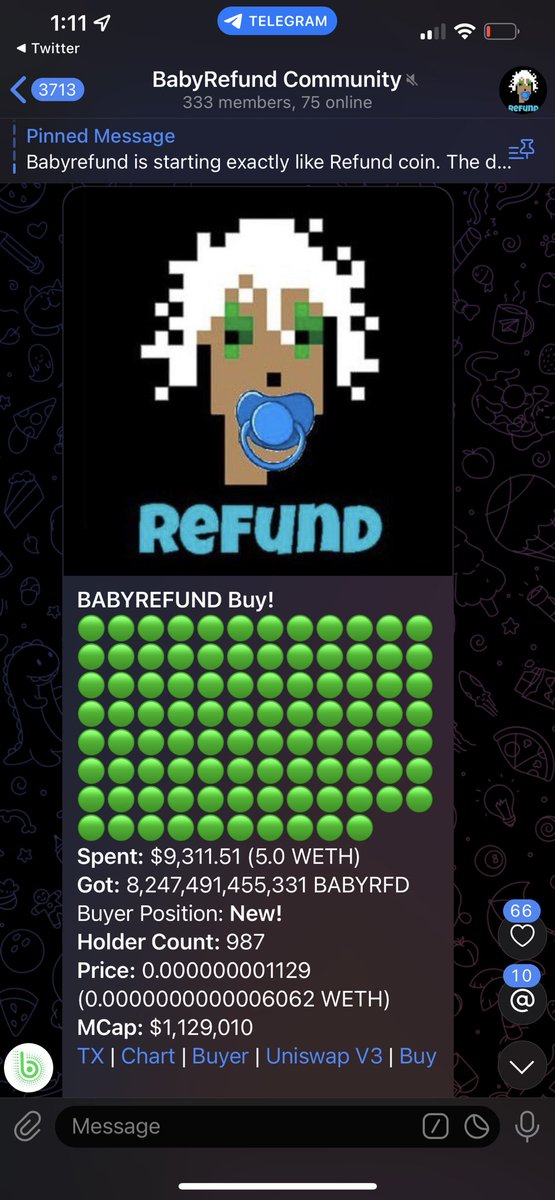 babyRFD on Twitter: "Congrats Dad on hitting 100M! We’re right behind you! @RefundCoinETH #rfd # ...