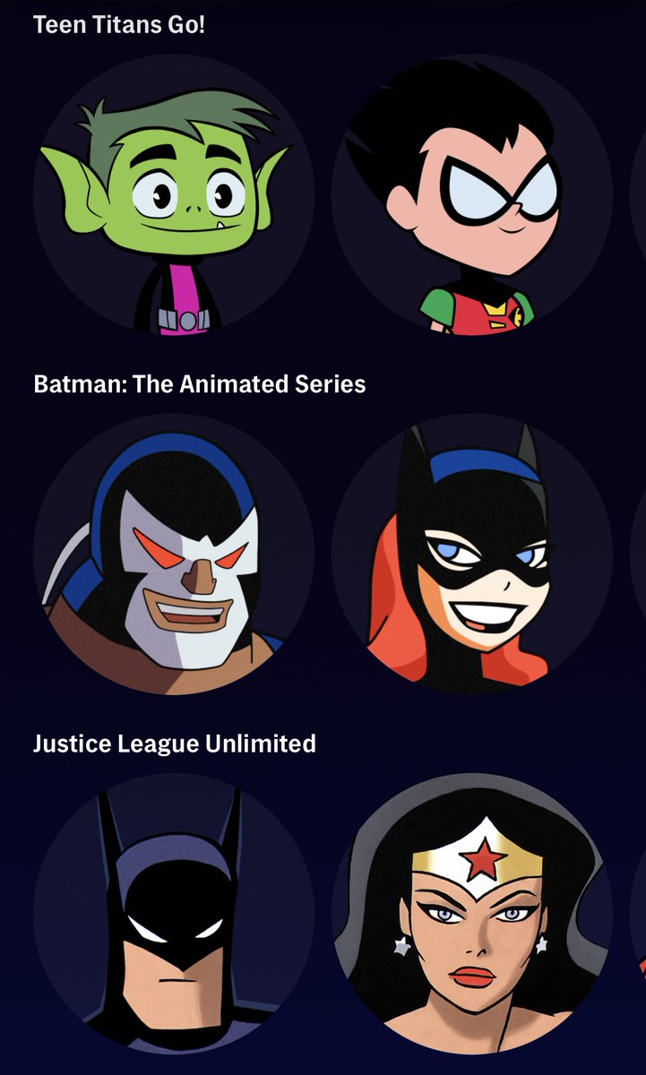 cole ⚡️ on Twitter: "Very cool lineup of DC pfps on Max. They have characters from Titans ...