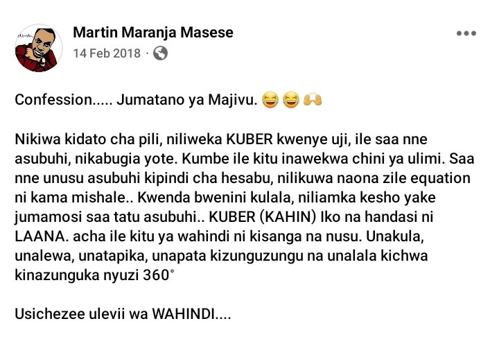 Martin Maranja Masese on Twitter: Martin Maranja Masese on Twitter: