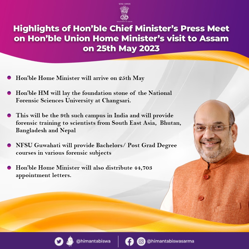 Himanta Biswa Sarma on Twitter: "How grateful to Hon Home Minister Shri @AmitShah Ji for having ...