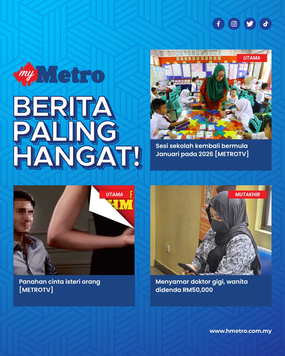 Harian Metro on Twitter: "Tiga artikel pilihan pembaca Harian Metro. 1. Sesi sekolah kembali ...