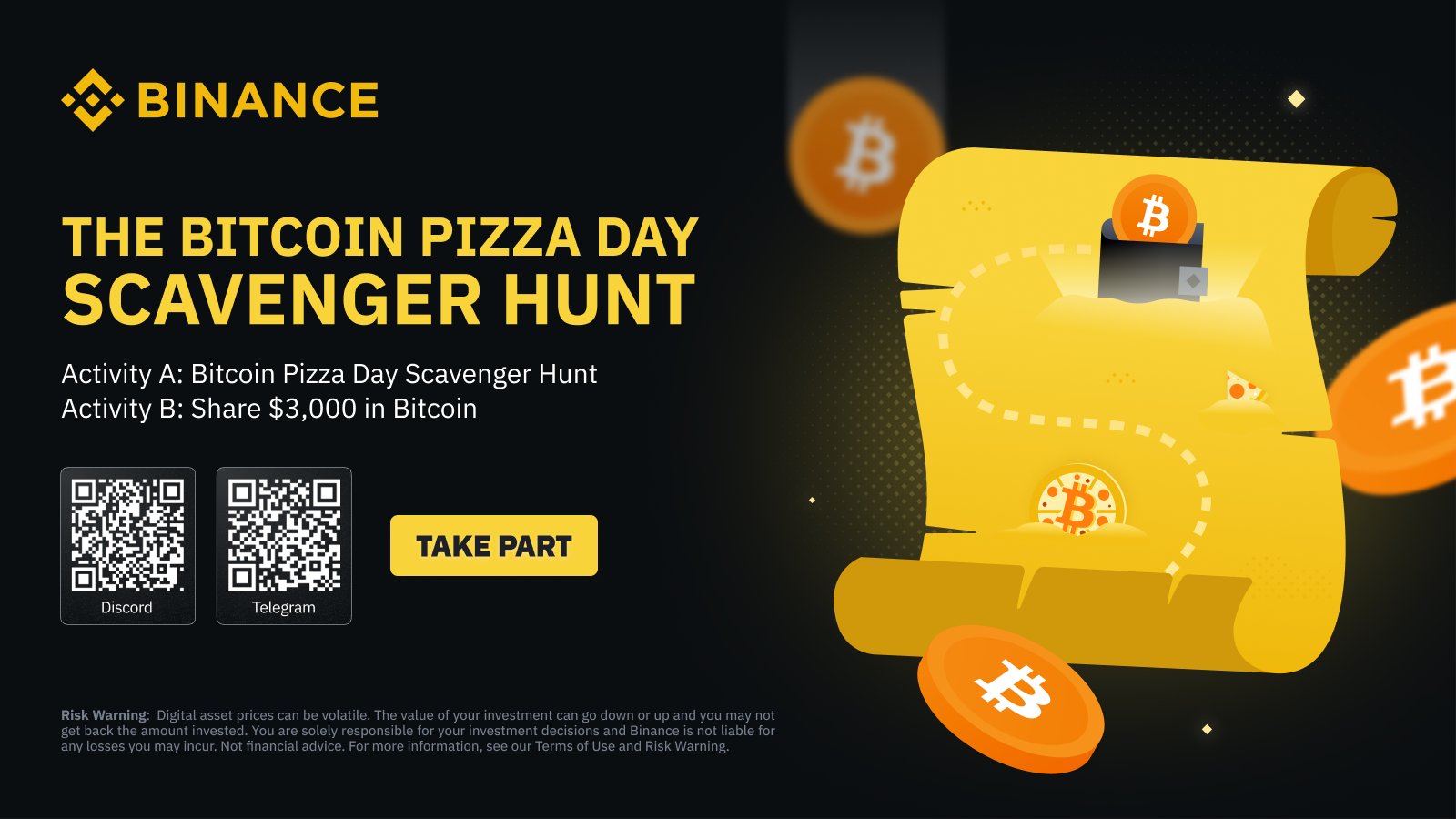 Binance on Twitter: "Get involved with the #Bitcoin Pizza Day Scavenger ...