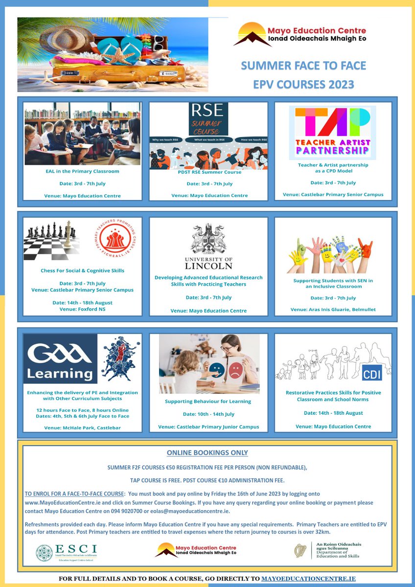 Mayo Education Centre on Twitter: "EPV Face to Face courses now open for registration. Book here ...