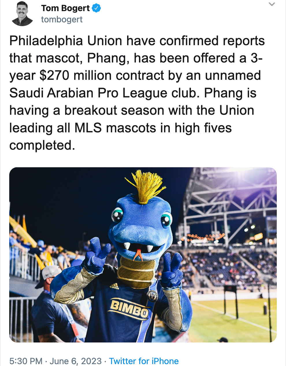Philadelphia Union Mascot