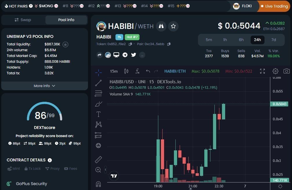 Raoskylimitless on Twitter: "RT @busraeth: This $HABIBI coin just launched and it has already a ...