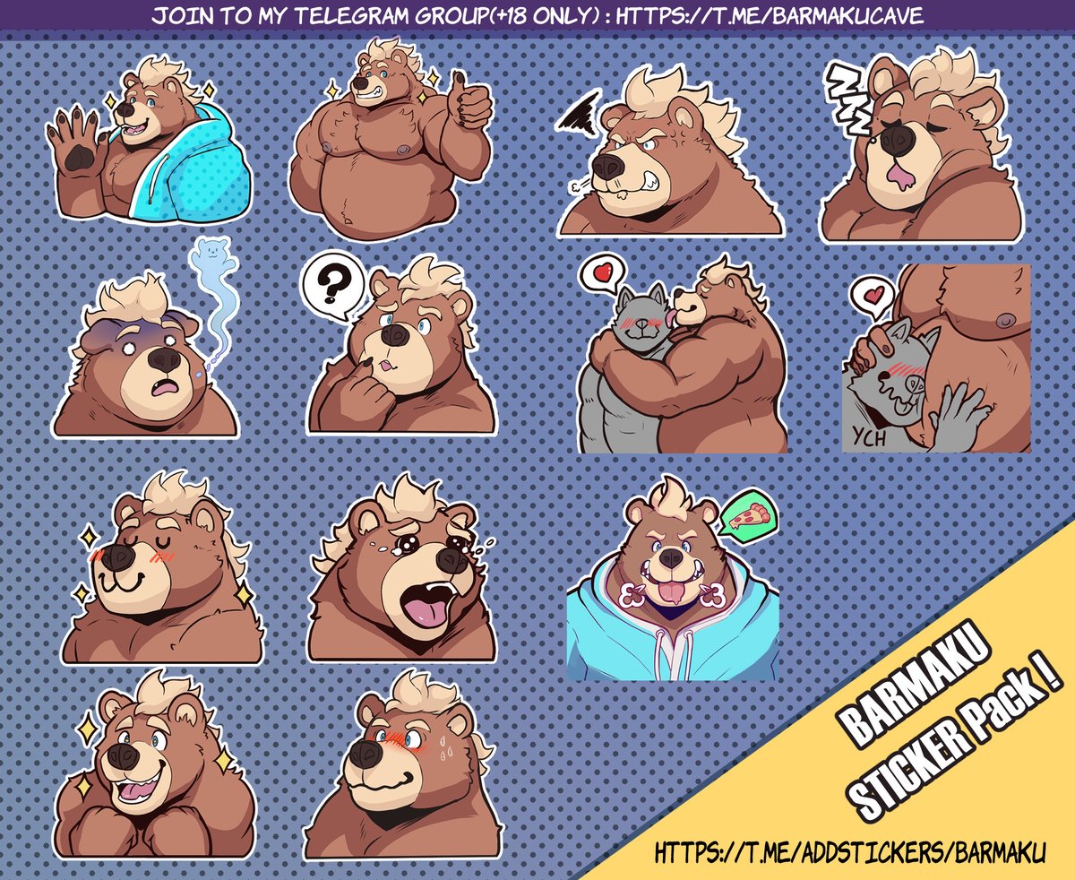 Barmaku on Twitter: "Hey hey! I just updated my both telegram sticker pack https://t.me ...