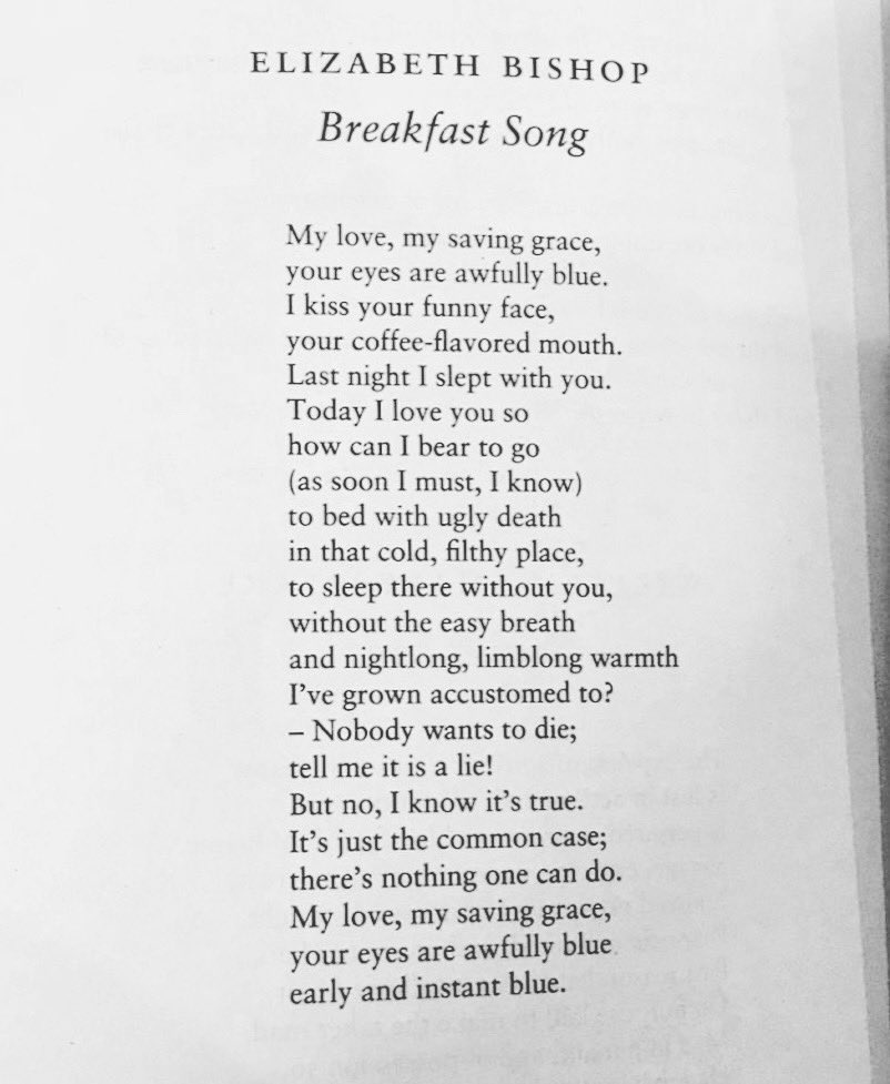 This gutting love poem by Elizabeth Bishop. 💙