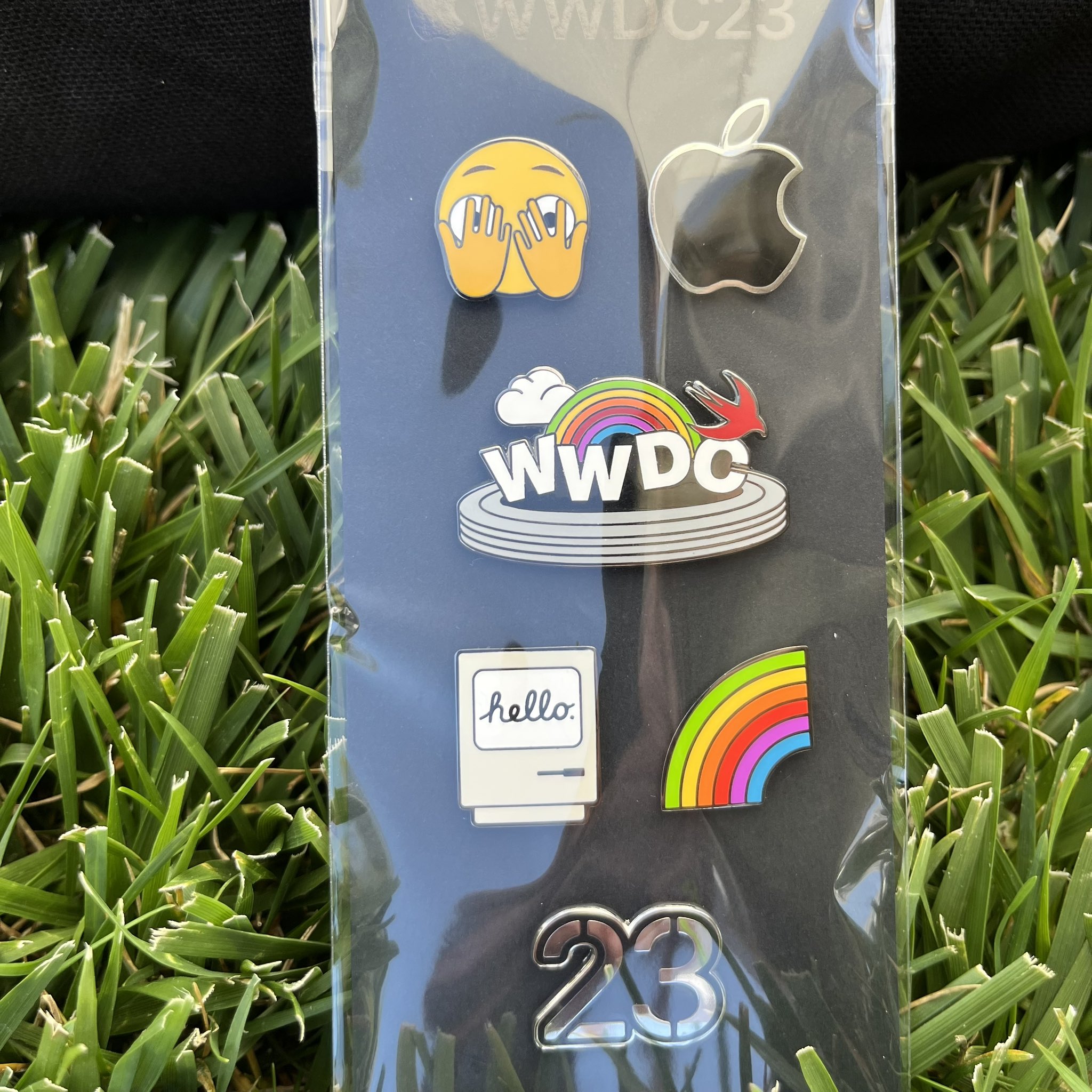 Ronald Nicholson on Twitter: "#WWDC23 pins this year include a classic Mac. 40th anniversary ...