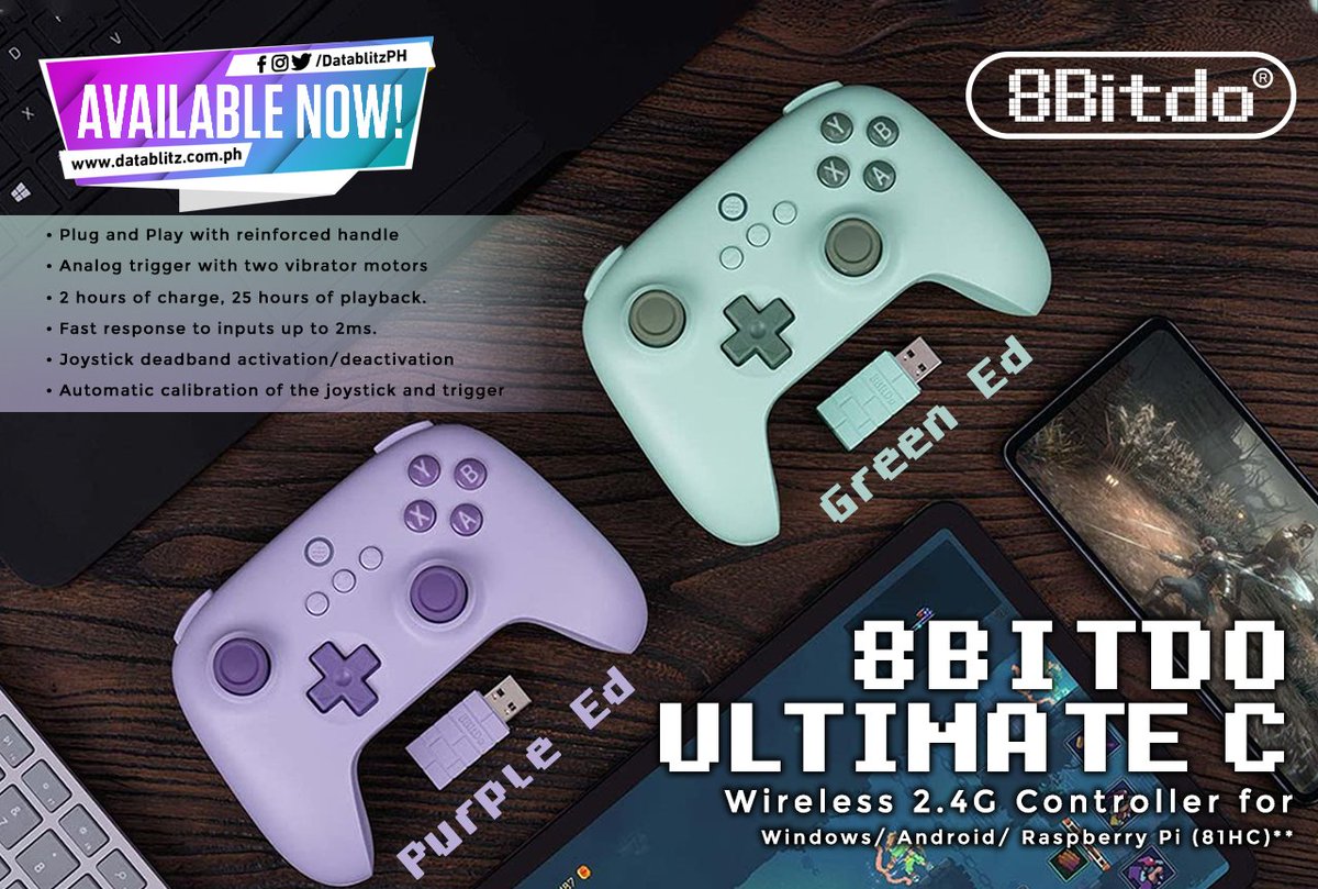 DataBlitz on Twitter: "PLAY YOUR FAVORITE GAMES. 8bitdo Ultimate C Wireless 2.4G Controller for ...