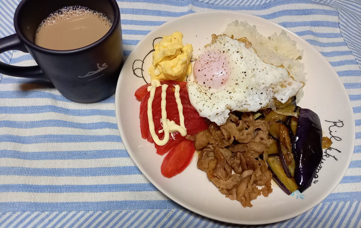 ととろっち🐘 On Twitter 朝の残りの生姜焼きと 冷蔵庫にあったものを使って ワンプレートランチ🍚 洗い物を少なくしたいので 無理やり一緒に盛り付けました😅