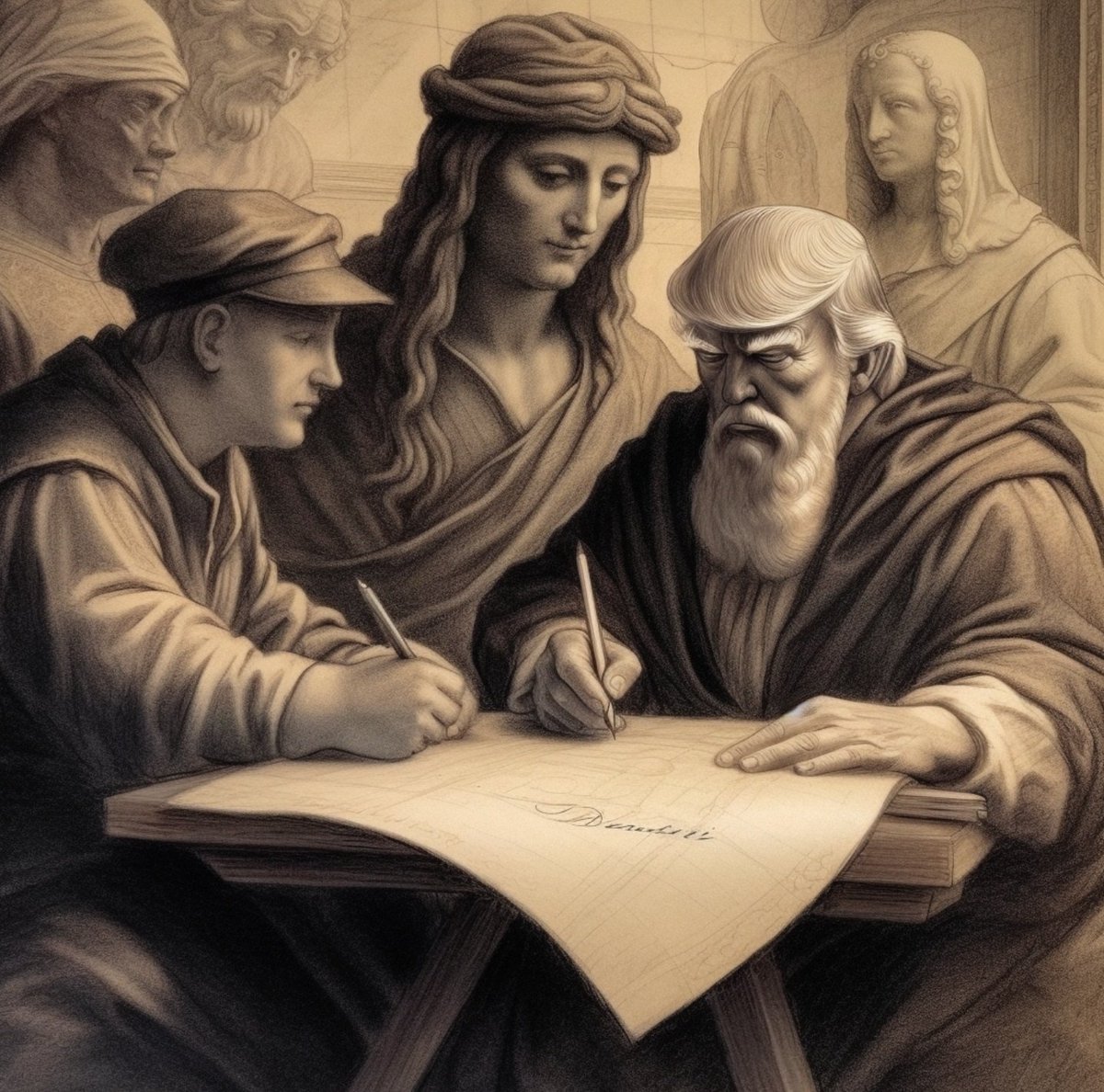@dom_lucre Ultra rare drawing of President Trump teaching a young ...