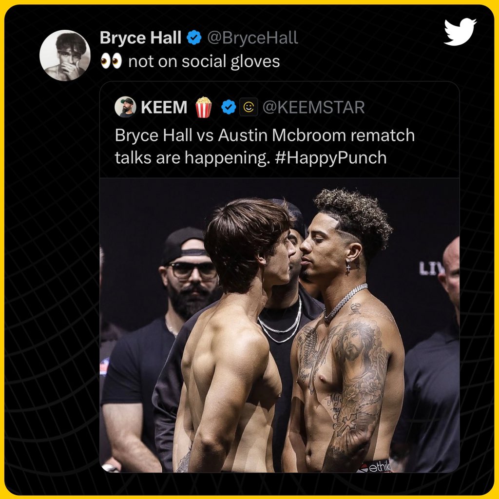 Happy Punch on Twitter: "Austin McBroom vs Bryce Hall rematch on a new promotion? 🤔"