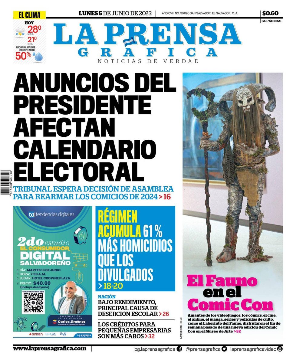 La Prensa Gráfica On Twitter Compartimos La Portada De La Prensa