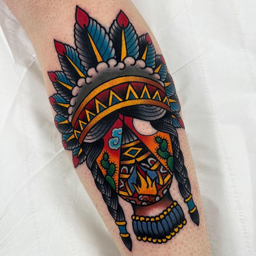 Traditional Headdress Tattoo