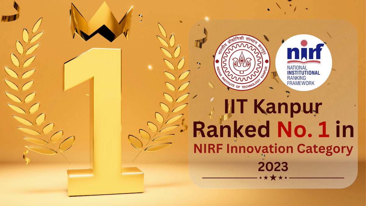 Abhay Karandikar on Twitter: "Momentous occasion!! @IITKanpur claims the top spot in the NIRF ...