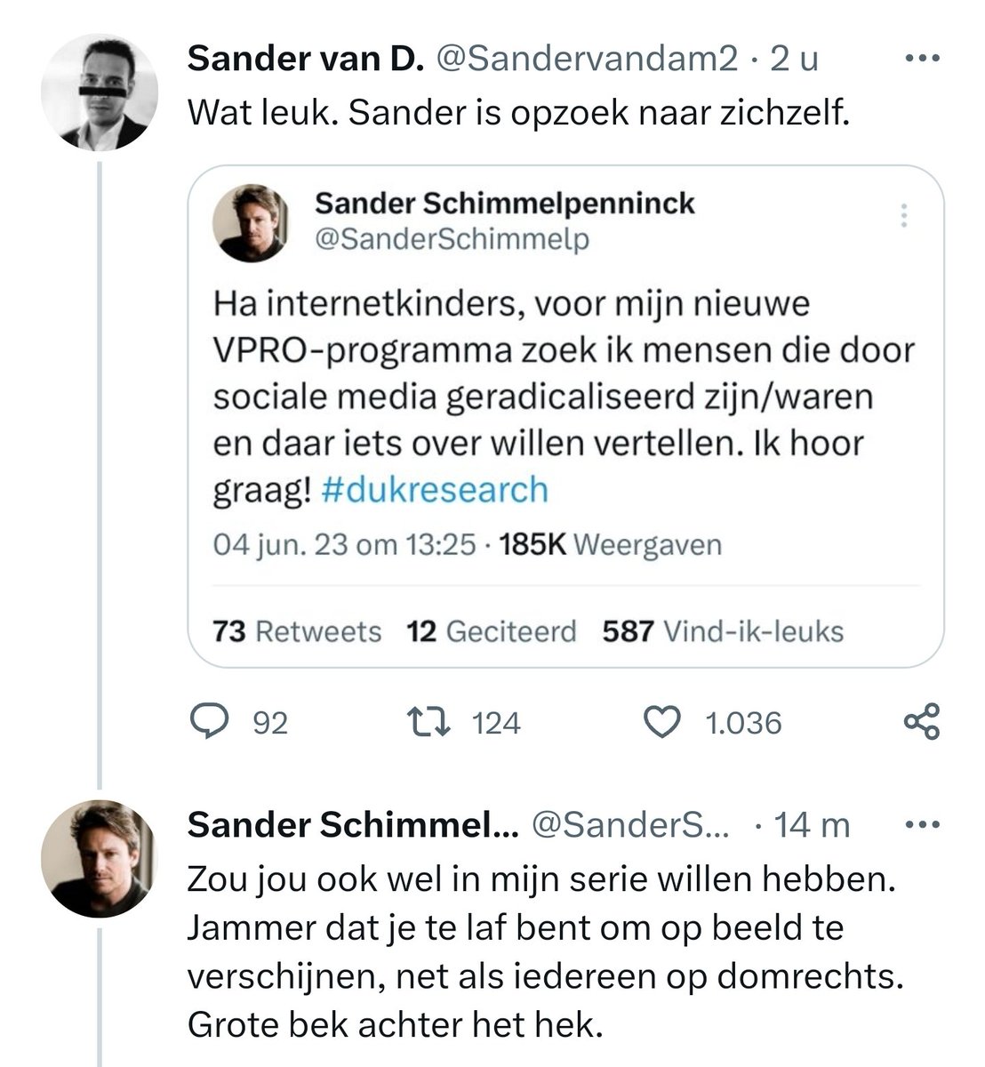 Sander van D. on Twitter: "Sander van Dam bestaat niet eens volgens jou dus hoe zou ik dan mee ...