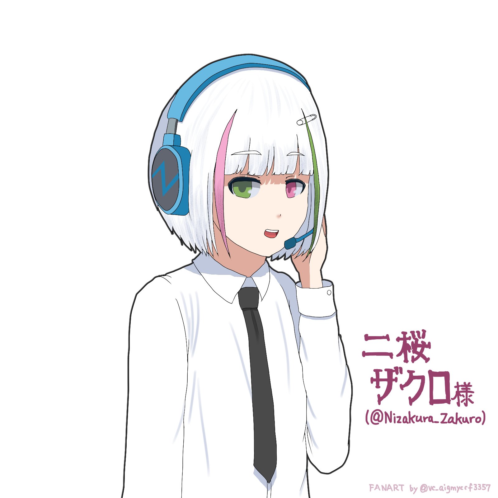 EyeGumo (with Glasses) on Twitter: "VOICEROID投稿者の二桜ザクロ様（@Nizakura_Zakuro）のファンアートを描いてみました…！ https ...