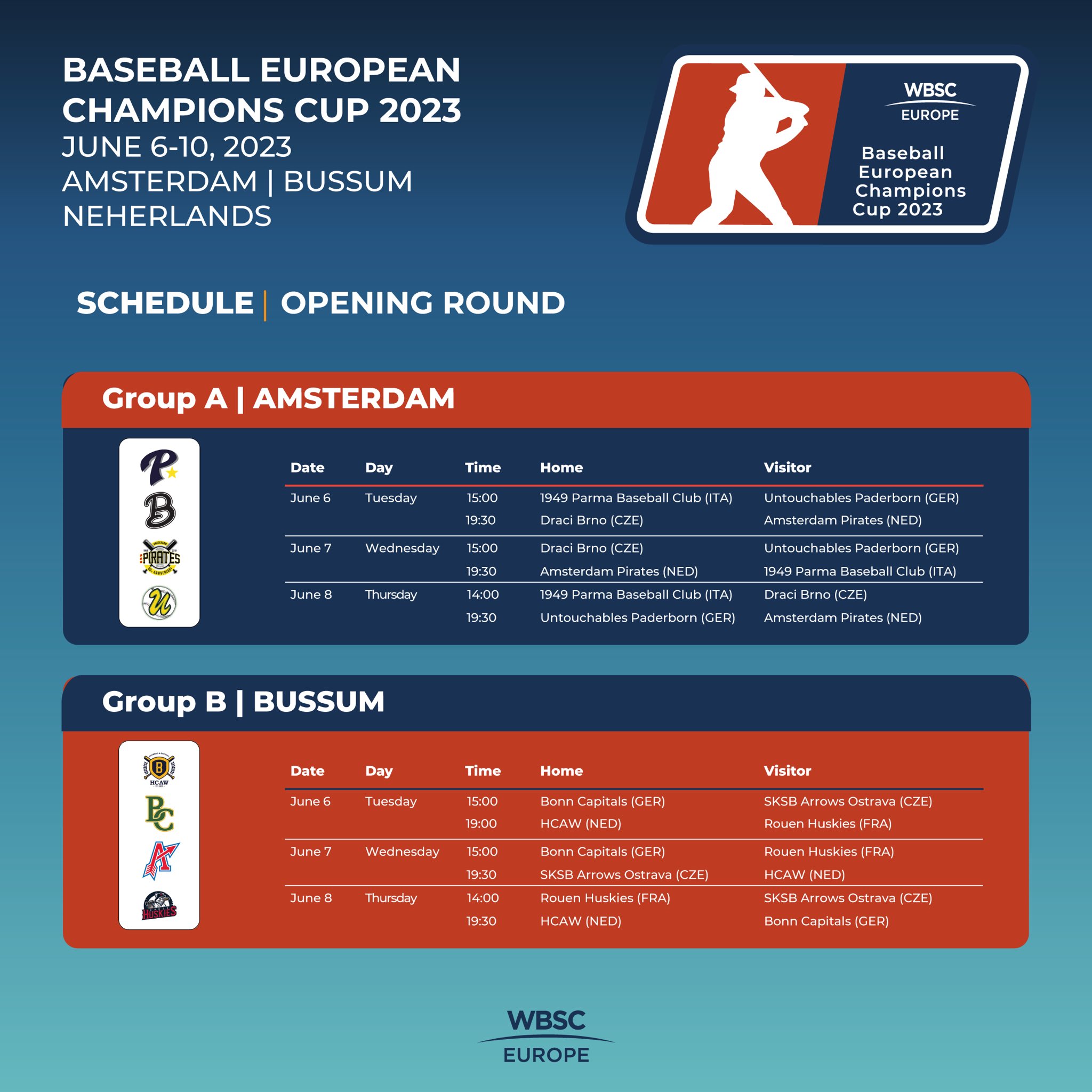 ⚾🥎🖐 WBSC Europe on Twitter: "2️⃣0️⃣ GAMES 8️⃣ TOP CLUB The Baseball European Champions Cup is ...
