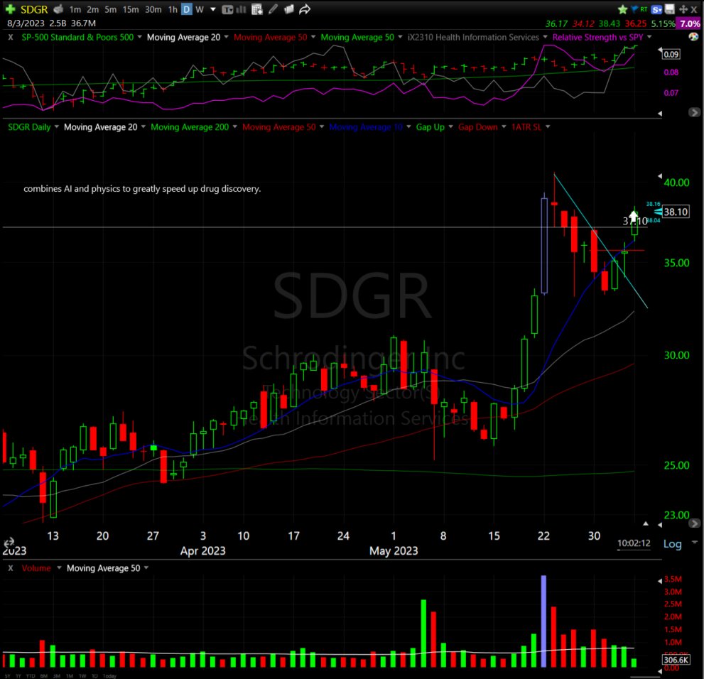 Dr. Mansi on Twitter: "Long $SDGR from watchlist posted yesterday - AI theme - recent IPO - ROTE ...