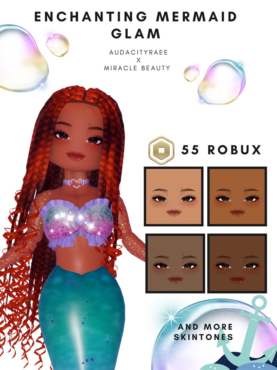 Rae 🐍 comms closed/busy on Twitter: "🫧 Enchanting Mermaid Glam 🫧 AudacityRaee x @MiracleDropsRBX ...