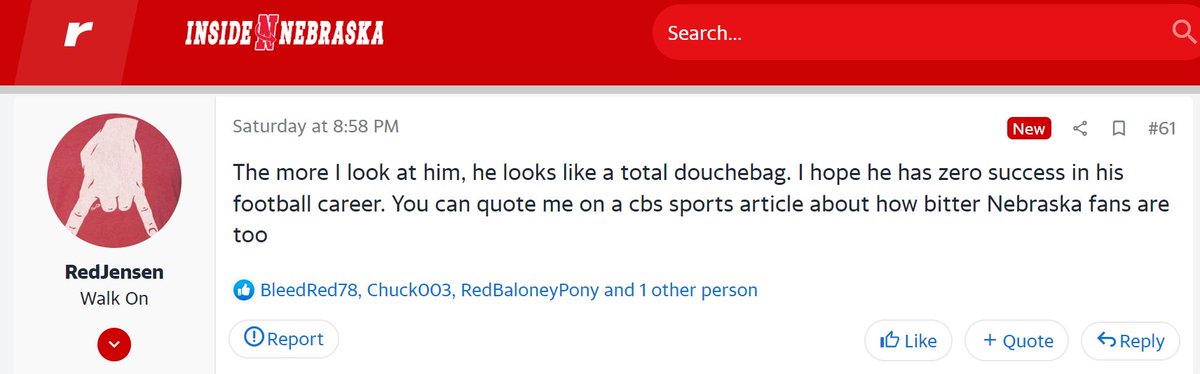 Message Board Geniuses on Twitter: "Some #Nebraska fans still appear to be upset with Dylan Raiola."