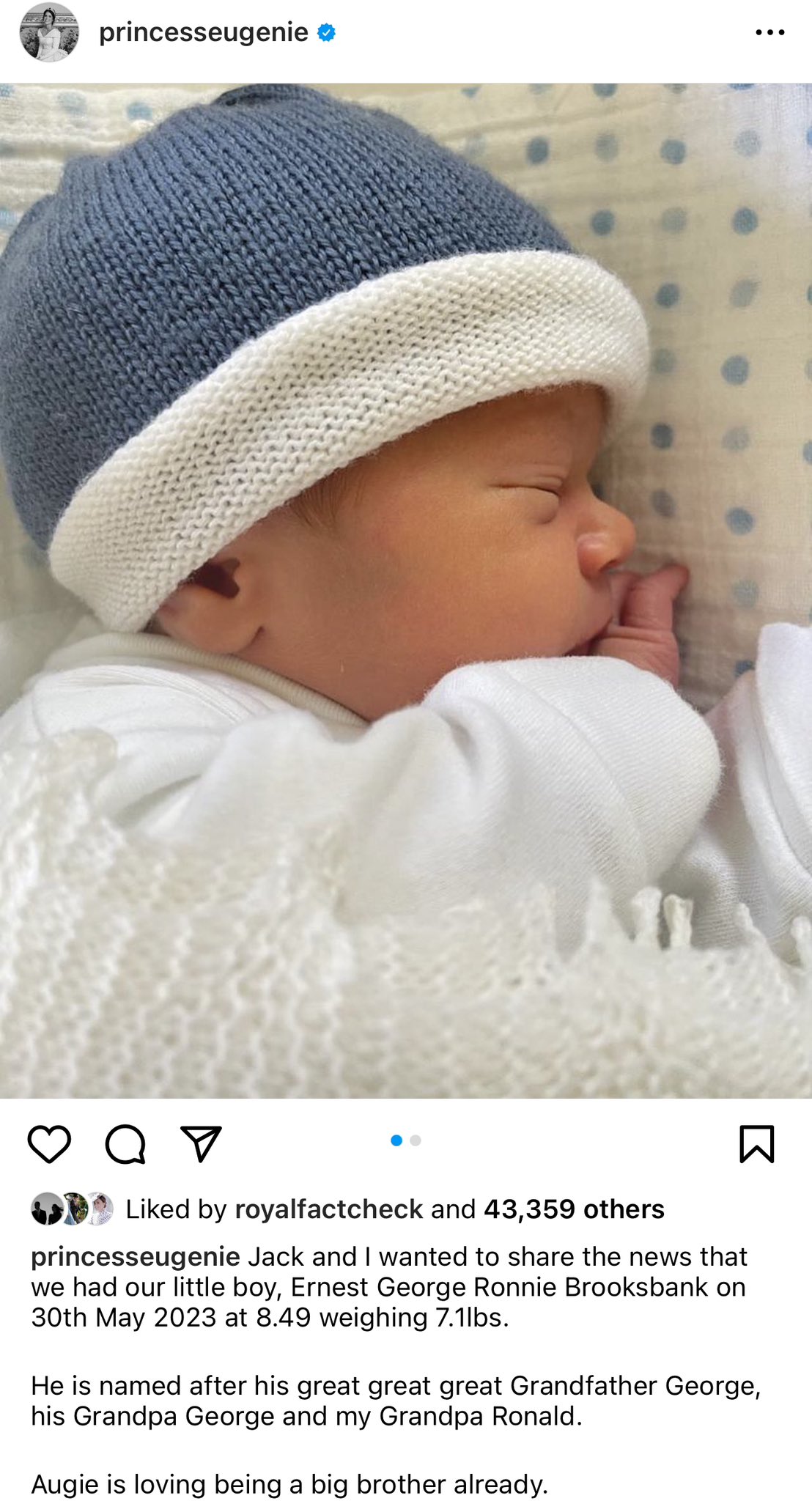 Royal News Network on Twitter: "Huge congratulations to Princess Eugenie, who gave birth to her ...