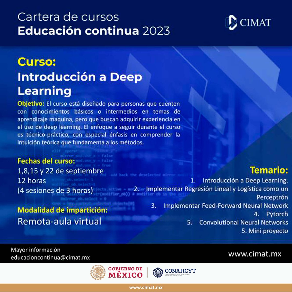 CIMAT on Twitter: "#CIMAT ofrece cursos de educación continua para todas las necesidades. Conoce ...
