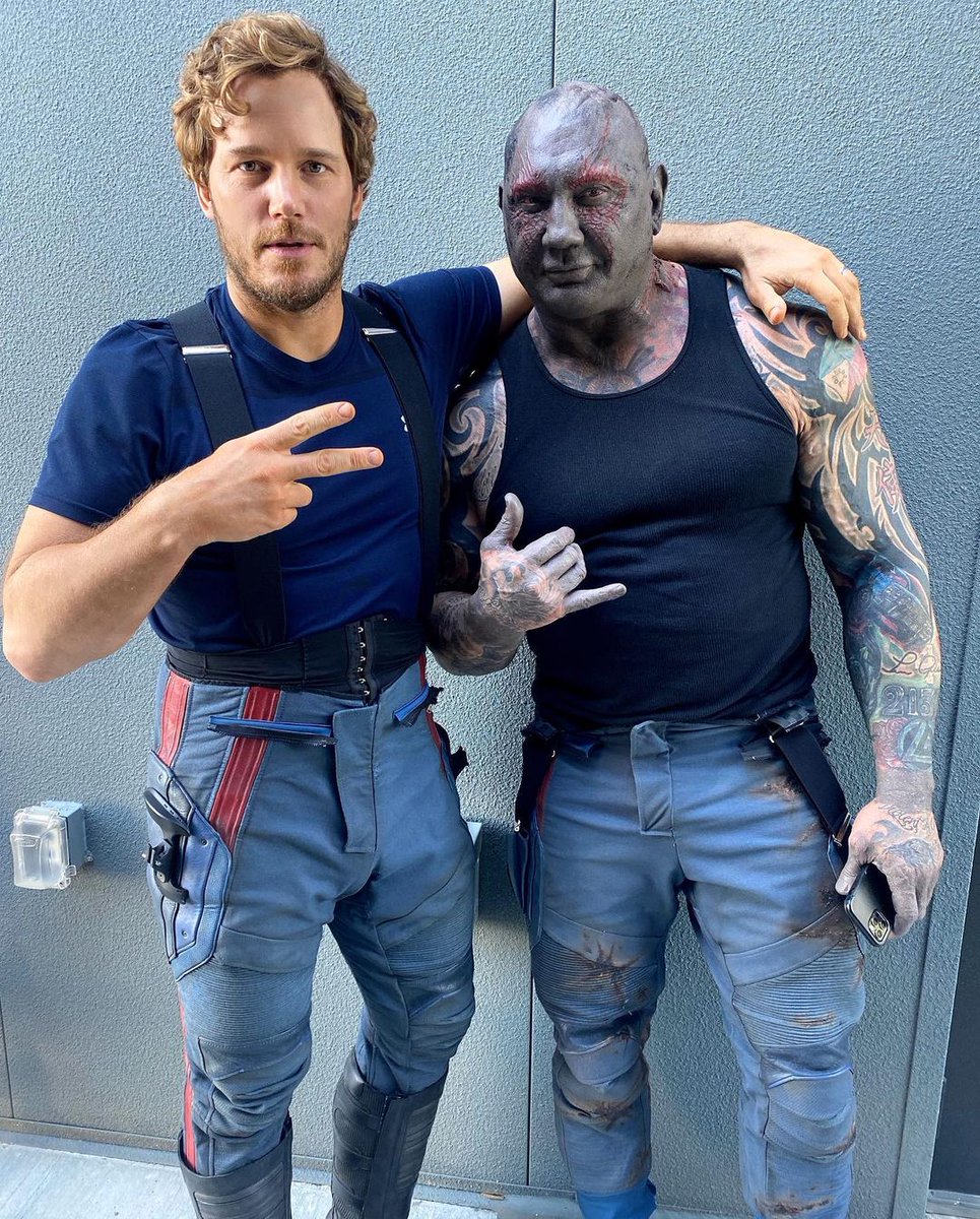 Complex on Twitter: "RT @ComplexPop: Chris Pratt & Dave Bautista BTS of ‘GOTG Vol. 3’"