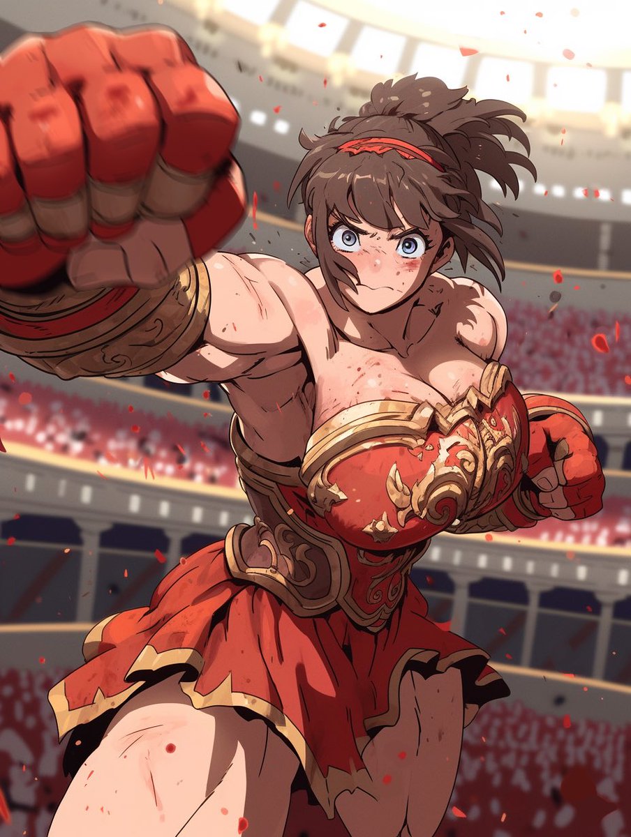AI Boxing Art on Twitter: "Brutal fight against a female gladiator!"
