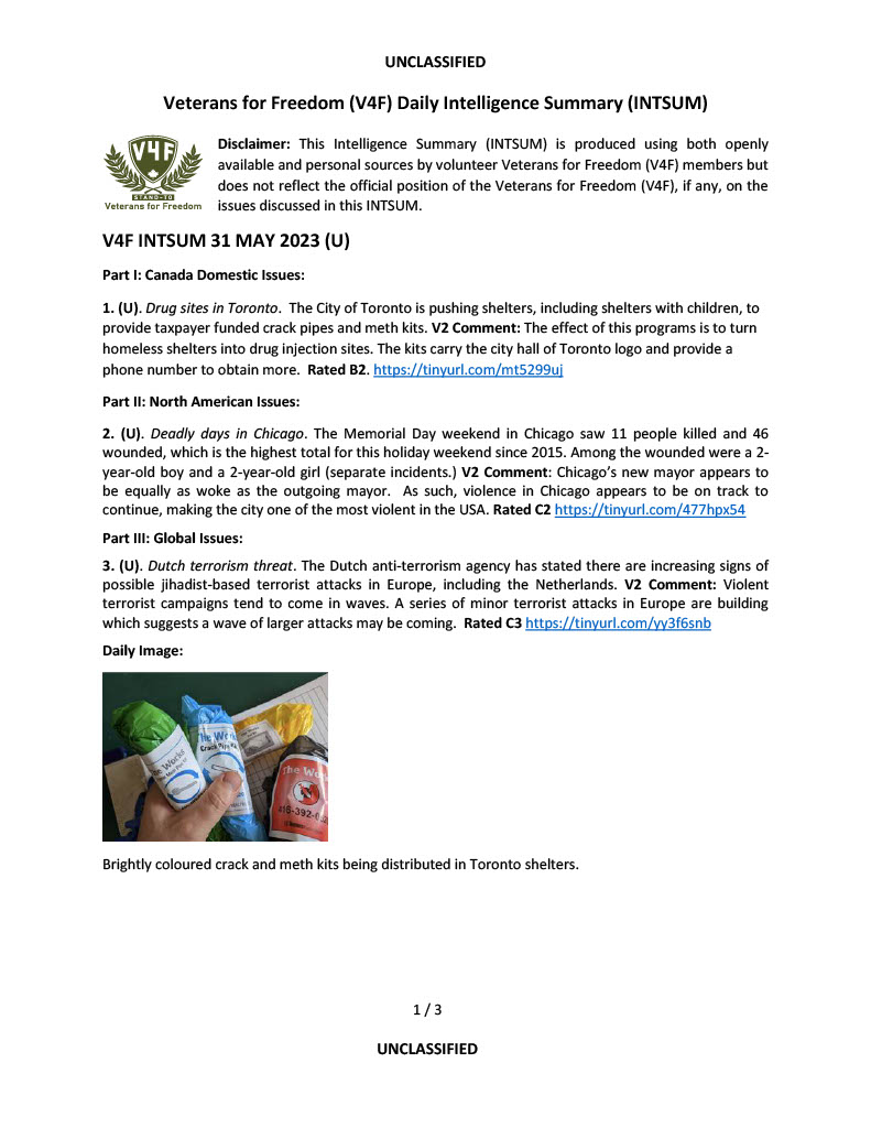 Veterans 4 Freedom on Twitter: "Daily INTSUM 31 May 2023 1. https://tinyurl.com/mt5299uj 2 ...