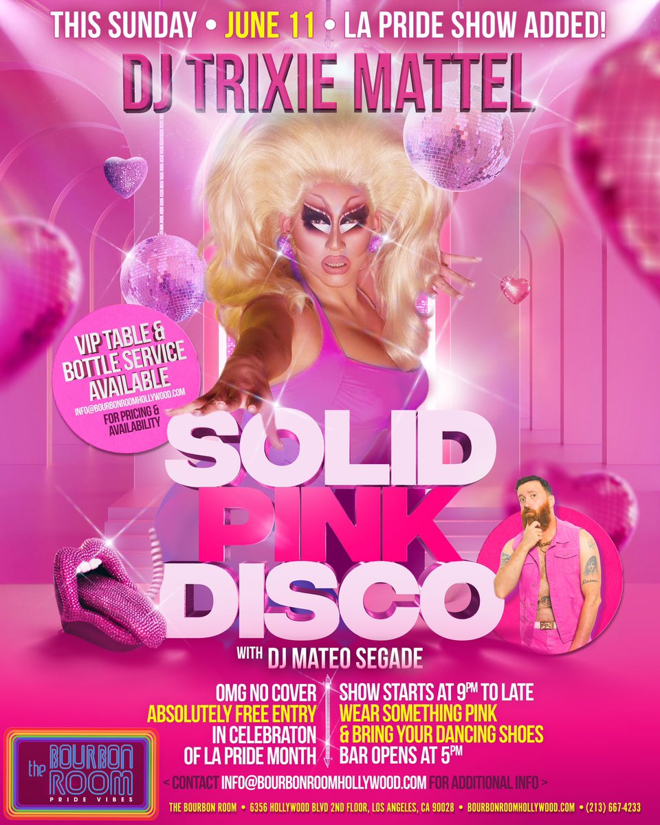 Trixie Mattel™ On Twitter La This Sunday Put On Your Slutty Pink Clothing And Lets Boogie