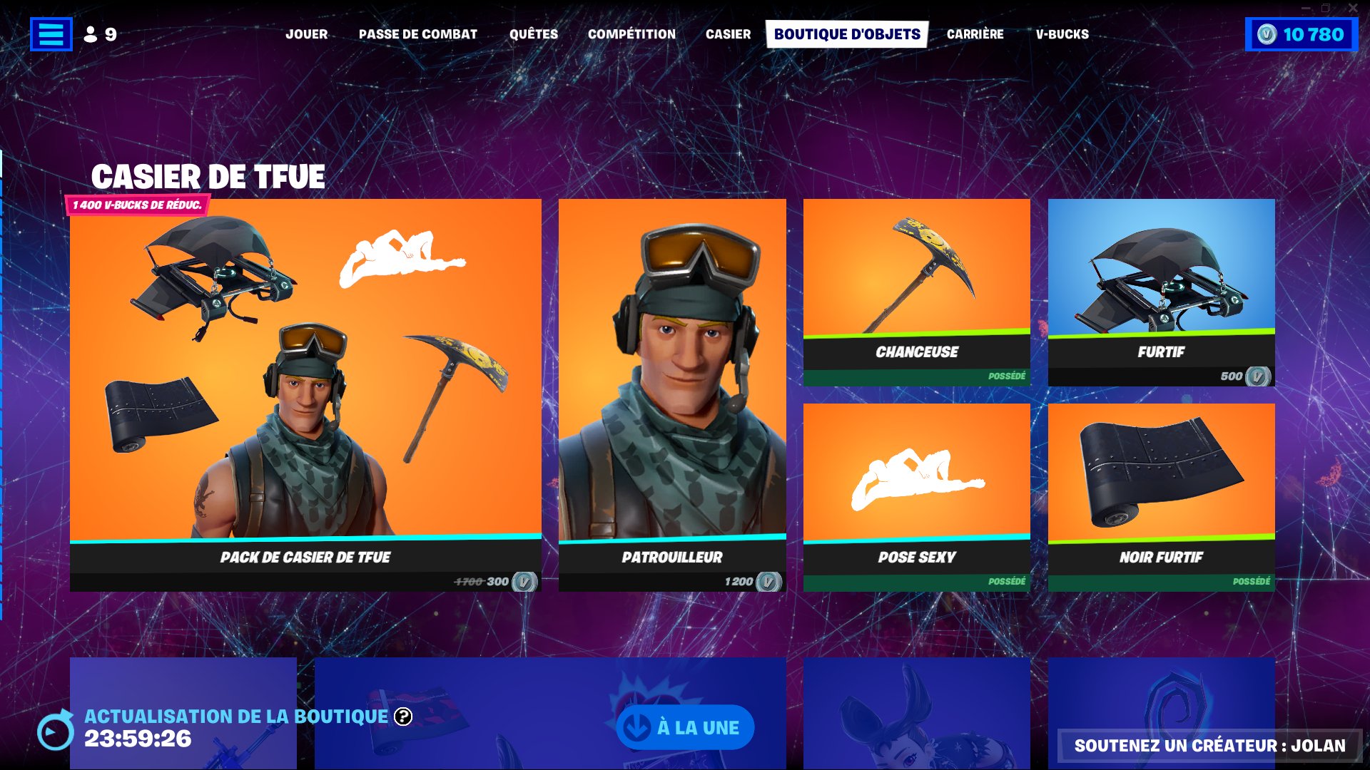Jolan on Twitter: "Le pack de Casier de Tfue est maintenant disponible dans la boutique # ...