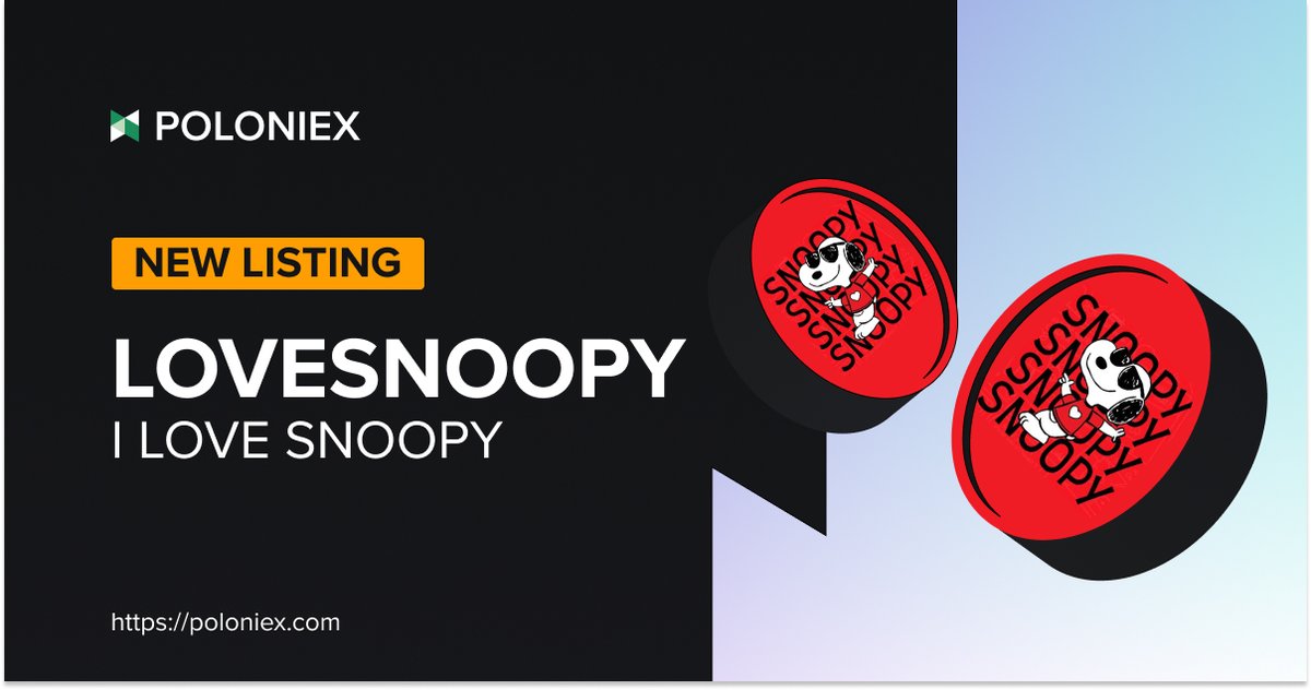 I LOVE SNOOPY on Twitter: "😍 Thank you, #Poloniex We're excited to see what other exchanges we ...