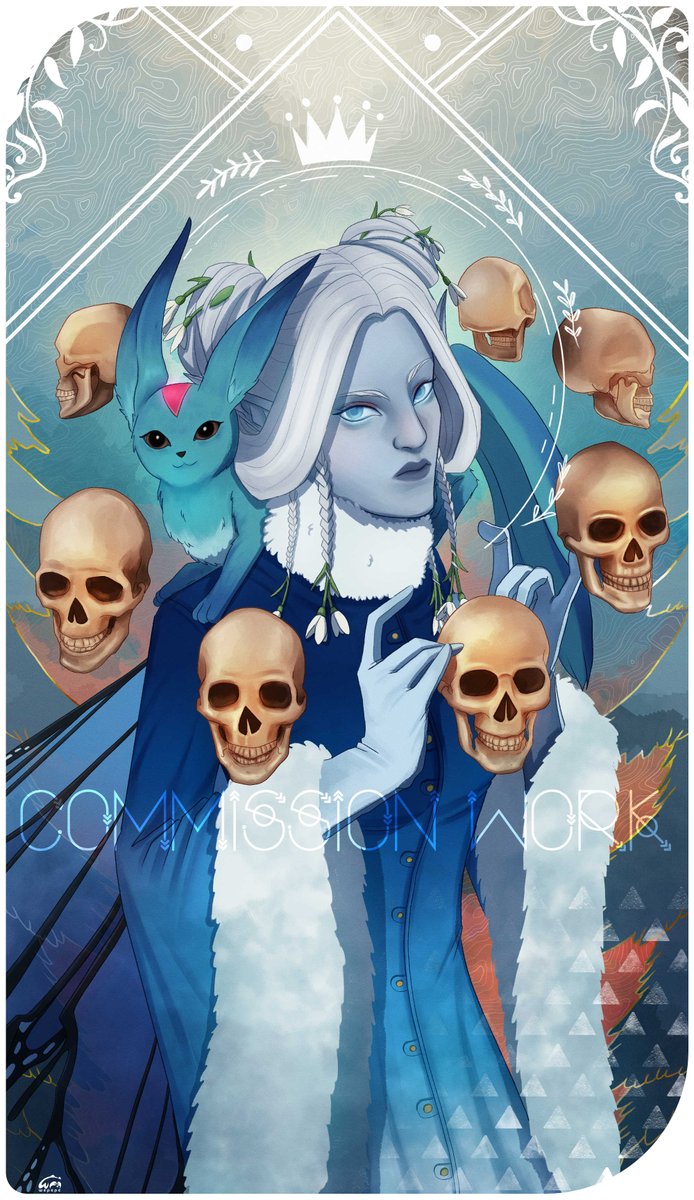 Wepepe | COMMISSION OPEN on Twitter: "Blue theme tarot card commissions I've work on 💙 (do not ...