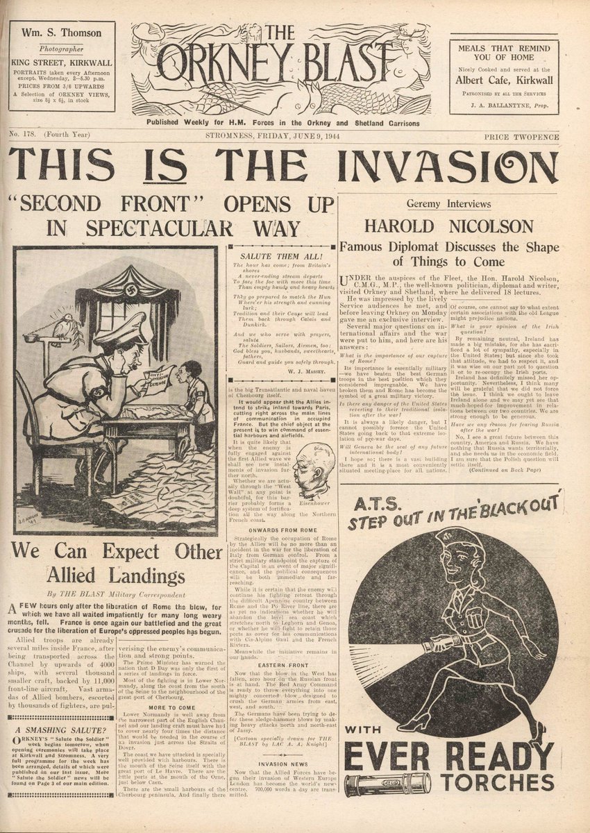 Orkney Library on Twitter: "79 years ago today on the 6th June 1944 the ...