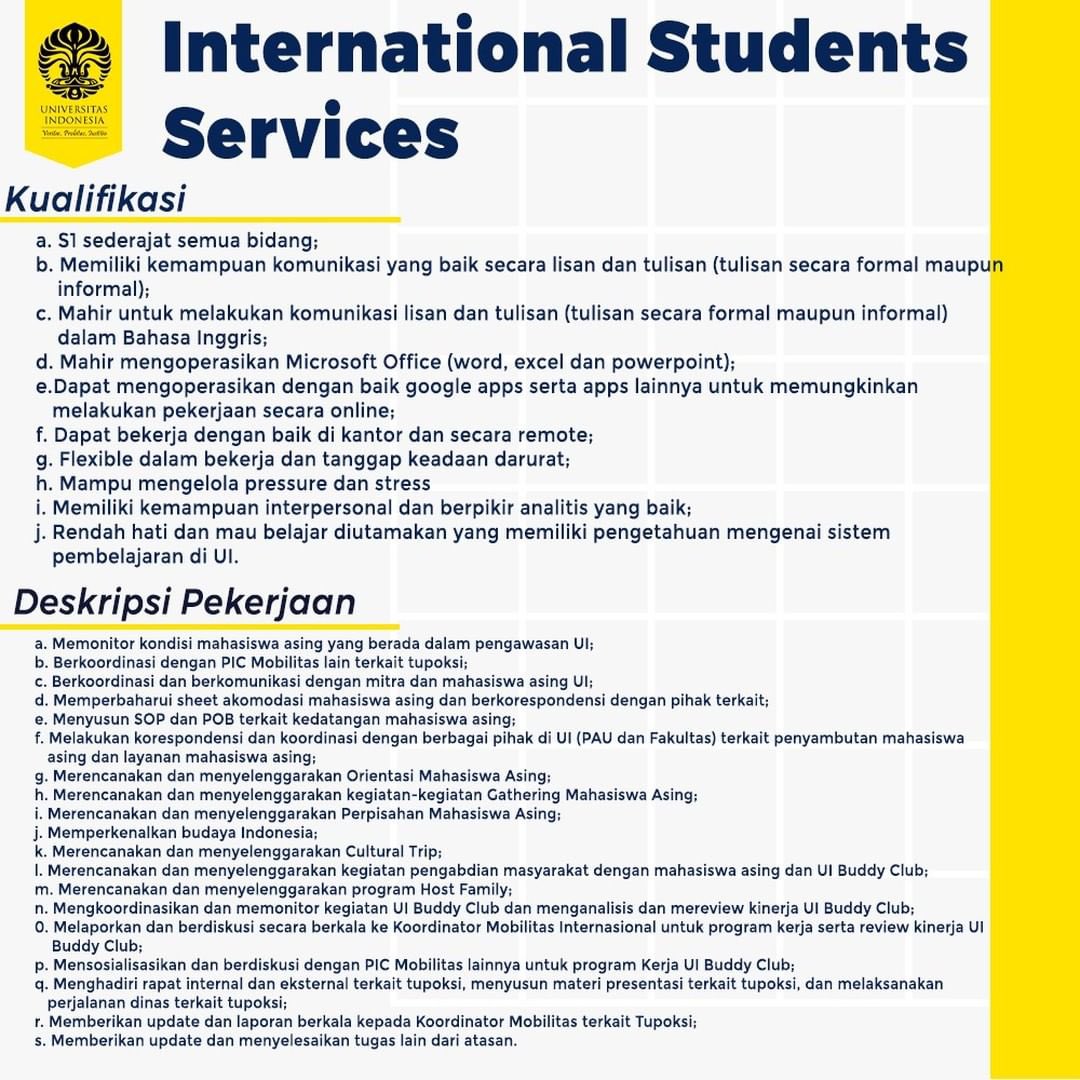 Tahun Ini Bisa Dapet Kerja, Yakin! on Twitter: "#MagangPam - Universitas Indonesia ...