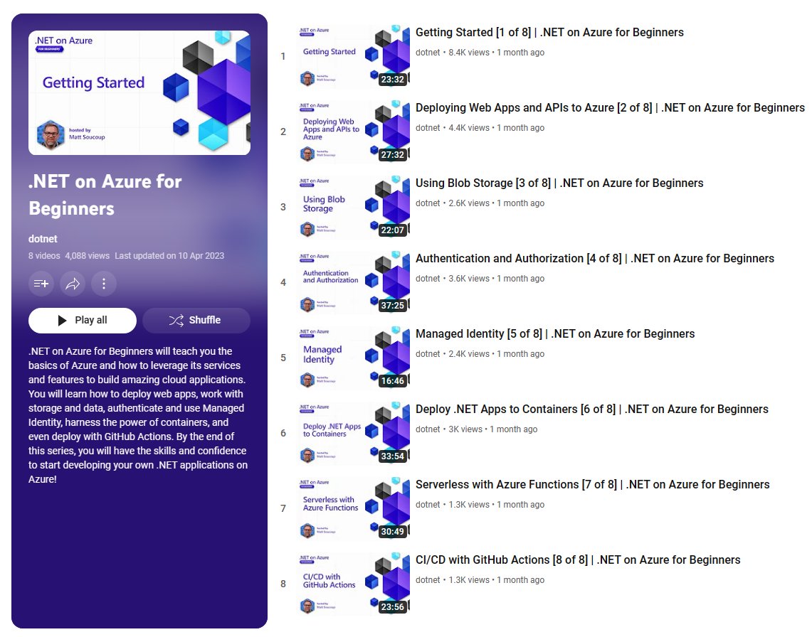 Dave Callan | dotnet on Twitter: "Awesome playlist for #dotnet devs who are new to #azure 👇🏻 ...