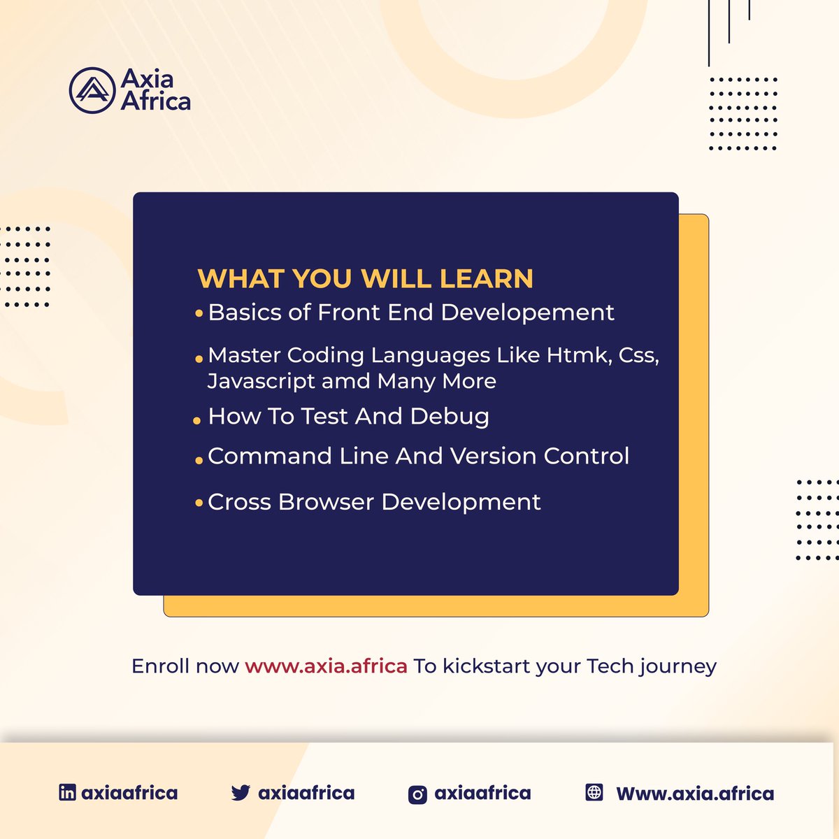 Axia Africa on Twitter: "Dreaming of becoming a FrontEnd pro ...