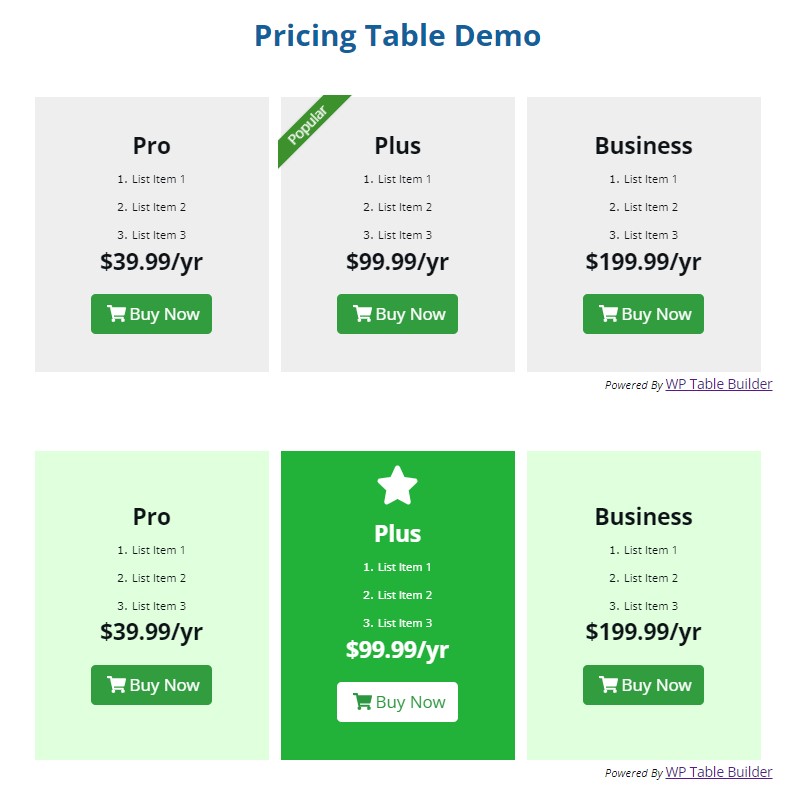 WP Table Builder on Twitter: "Looking for a plugin to create engaging and attractive pricing ...