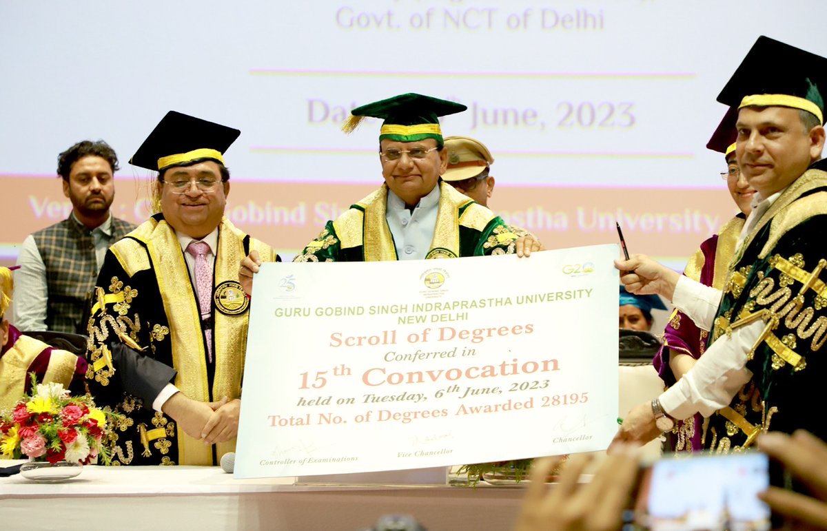 LG Delhi on Twitter: "Addressed the young & bright passing out students on the 15th Convocation ...