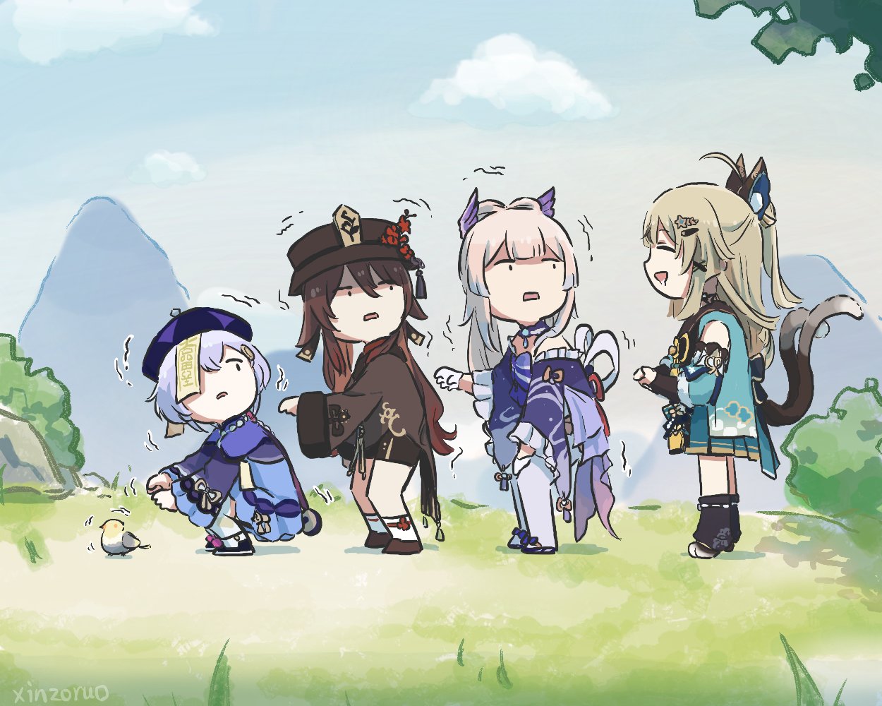 心臓弱眞君 on Twitter: "The food chain #Qiqi #HuTao #kokomi #Kirara https://t.co/yHfO9QxvZS" / Twitter