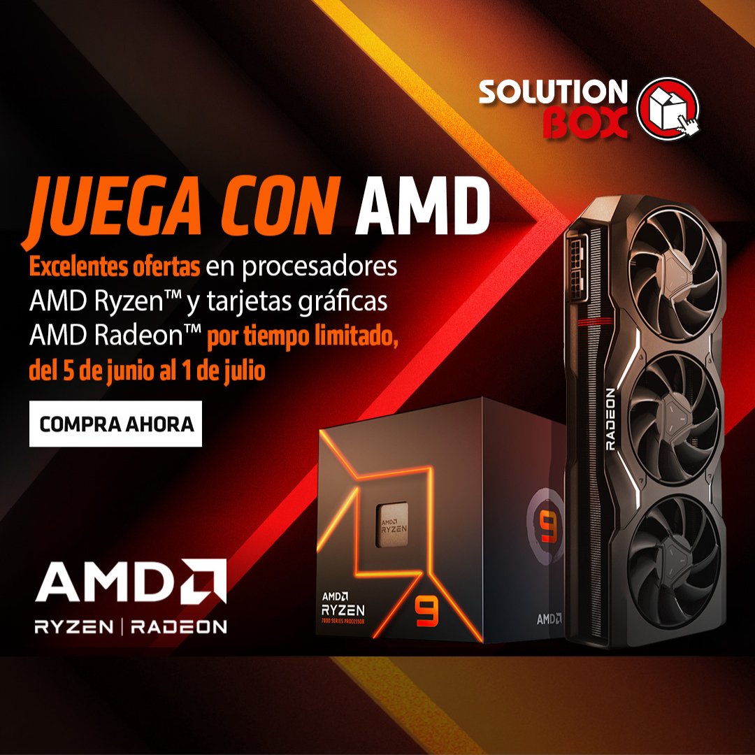 Solution Box SRL on Twitter: "“JUEGA CON #AMD” 🤩 💥Ahorrá dinero en las #CPU y #GPU destinadas a ...