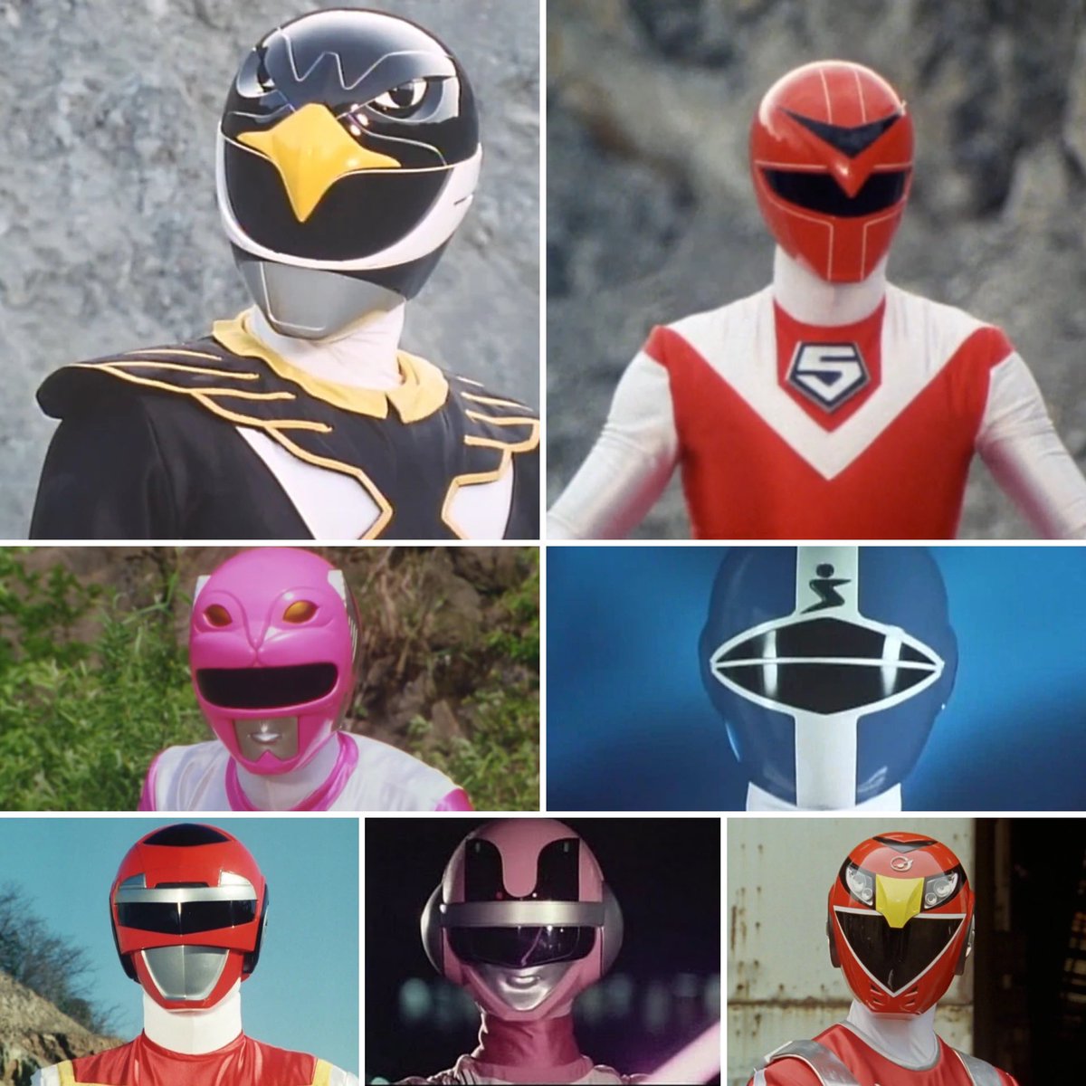 SentaiFive (戦隊ファイヴ) on Twitter: "From left to right: Black Condor, Red Mask, Ginga Pink, Five ...