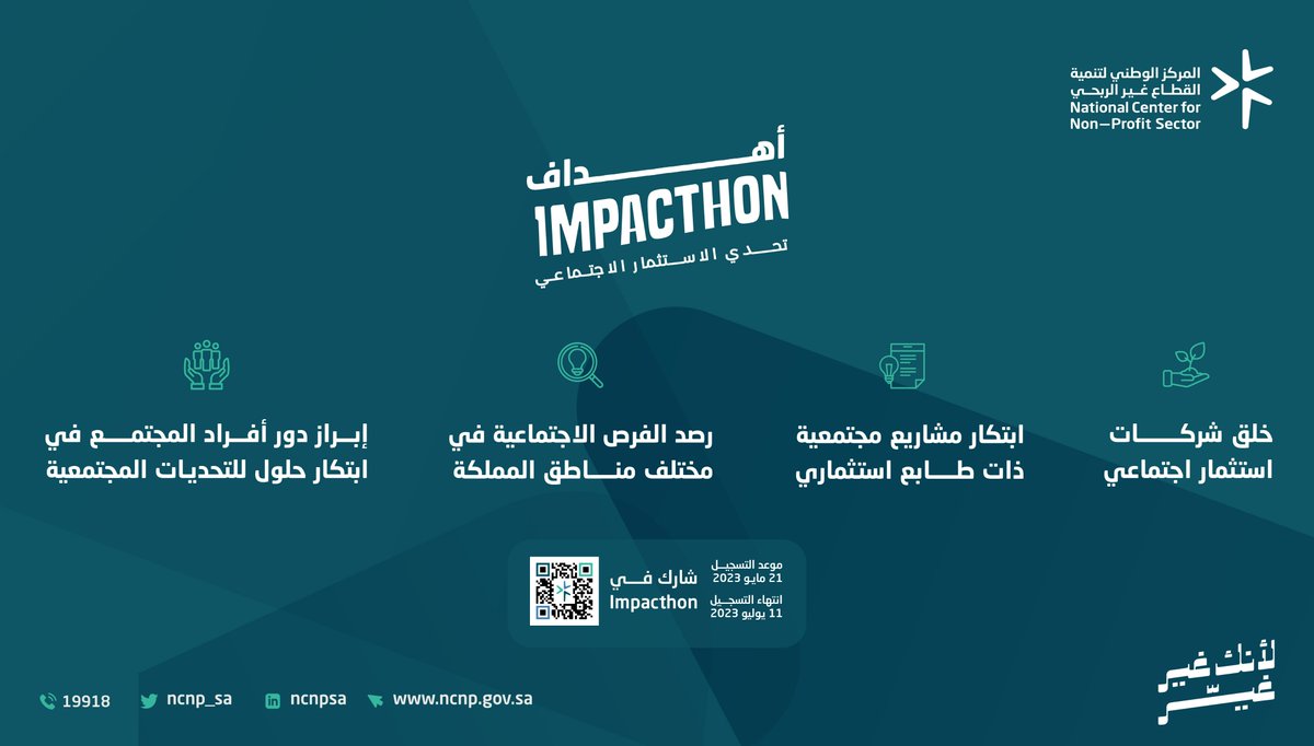 المركز الوطني لتنمية القطاع غير الربحي on Twitter: "مشاركتك في تحدي الاستثمار الاجتماعي ...